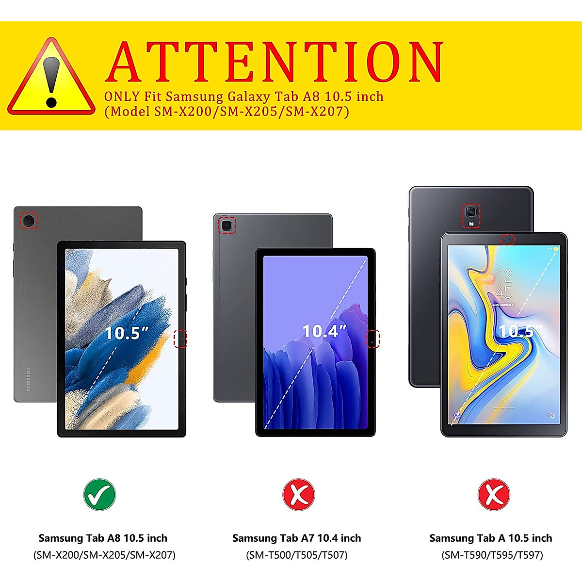 ZtotopCases Slim Case for Samsung Galaxy Tab A8 10.5 Case 2022, Lightweight Trifold TPU Stand Cover, Full Protective Case for Samsung Galaxy A8 10.5 Inch Tablet SM-X200/X205/X207, Black