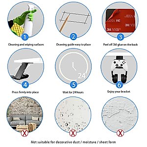 VOMENC Game Controller Under Desk Gamepad Controller Mount Holder for Xbox ONE Switch PS4 PS5 Xbox Series X|S STEAM PC Nintendo, Strong Adhesive Holder for Universal Gamepad