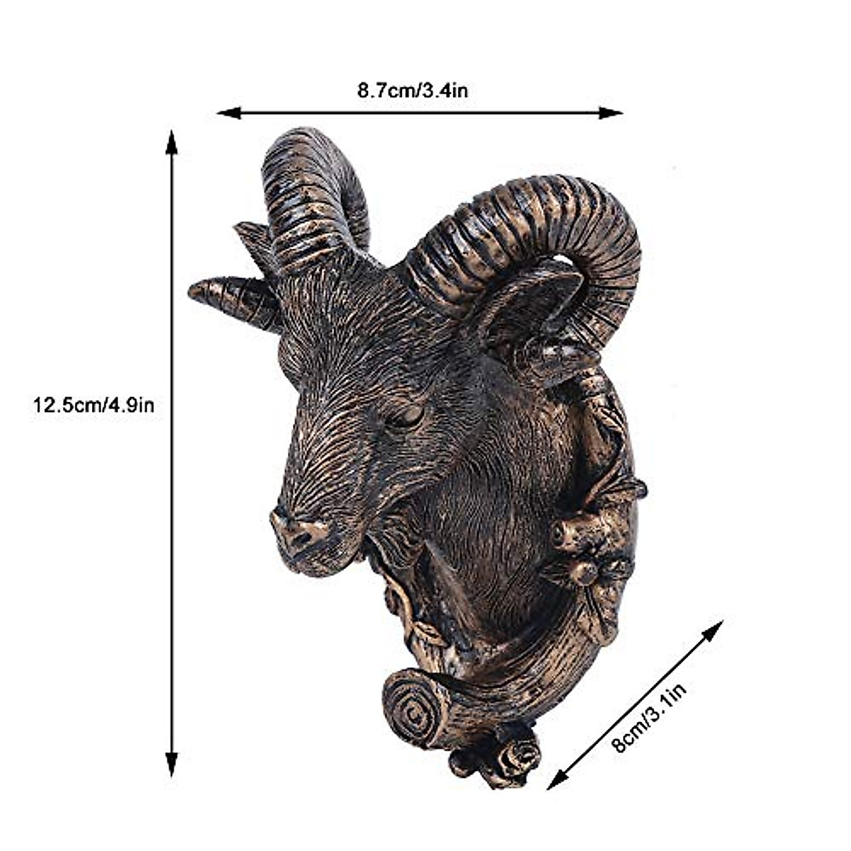 Animal Shape Decoration Hook Creative Coat Hook Wall Hanging Bag Hanger Clothing Hooks Hanging Racks Wall Towel Hanging Hook for Bathroom Bedroom(Goat-Shape)