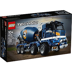 LEGO Technic Concrete Mixer Truck 42112 Building Kit, Kids Will Love Bringing The Construction Site to Life with This Cool Concrete Truck Toy Model Set (1,163 Pieces)