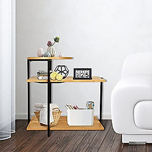 Babion Console Table with 1 Round table, Narrow Console Table Living Room, Entryway Table with 3-Tier Storage Shelves, Sofa Table/Living Room Tables for Couch, Hallway, Kitchen, Foyer