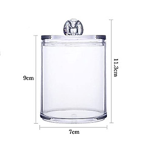 Bathroom Accessories Set 4, Lotion Soap Dispenser, Toothbrush Holder, 2 Apothecary Jars, Plastic Clear Countertop Storage Organizer for Bathroom Kitchen Farmhouse Decor (Transparent)