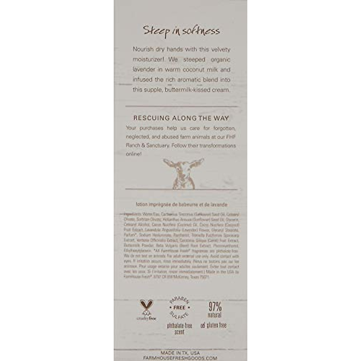 FarmHouse Fresh Buttermilk Lavender Steeped Milk Lotion for Hands, Lavender Cookie, 2 fl. oz.