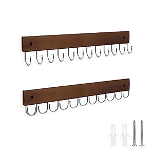 UNIFUN Key Hooks, Key Hooks for Wall Mounted with 12 Hooks, for Entryway, Bathroom, Hallway and Kitchen(2PACK)