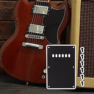 lovermusic Black Guitar Tremolo Spring Cover 6 Hole Cover Plate Accessories Replacement for Electric Guitar
