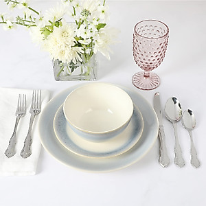 MARTHA STEWART Chauncey 4-Pack 14.2 oz Hobnail Handmade Glass Goblet - Pink