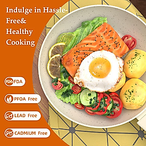 NICOMOW Kitchen Utensils Basic Kitchen Utensils,Non-Stick Coating Inside,Non-Slip Handles,Heat Resistant Lacquer (Set of 9),Easy to Clean,White