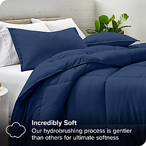 Bare Home Comforter Set - Ultra-Soft - Goose Down Alternative - Premium 1800 Series - All Season Warmth (Twin/Twin XL, Dark Blue)