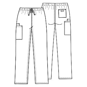 Cherokee Regular Originals Unisex Drawstring Cargo Scrubs Pant, Black, Medium