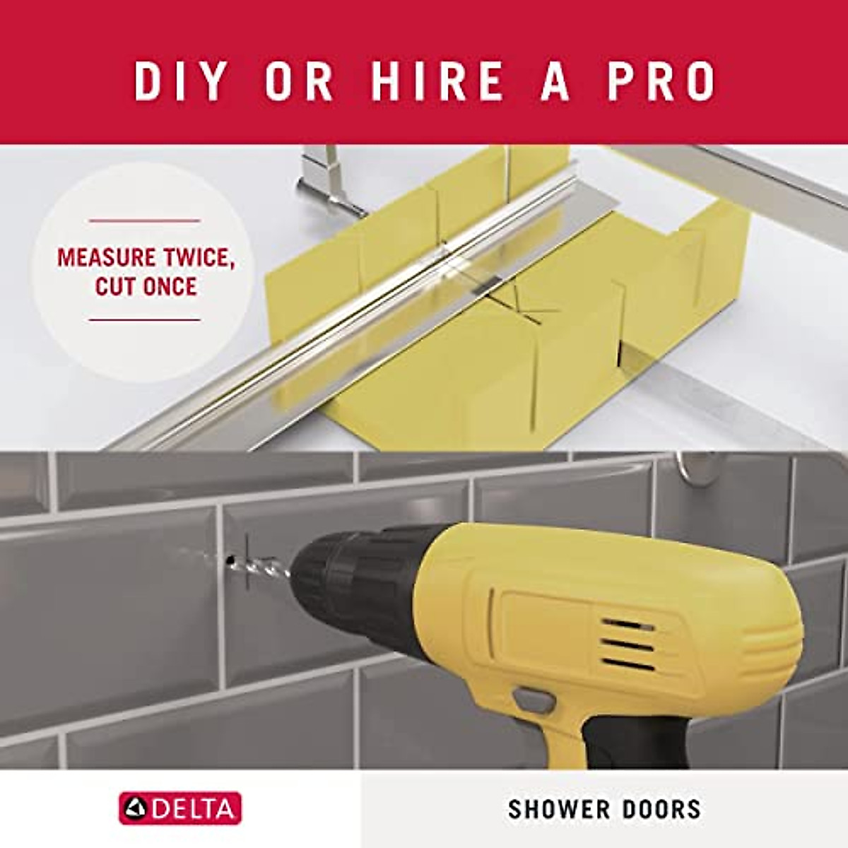 Delta Shower Doors SD3172271 Trinsic Semi-Frameless Traditional Sliding Shower Door 60in.x70in, Chrome Track