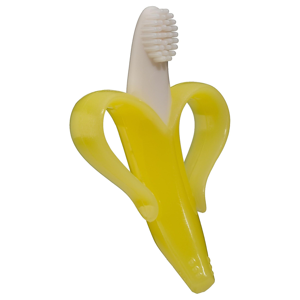 Baby Banana Yellow Banana Infant Toothbrush, Easy to Hold, Made in the USA, Train Infants Babies and Toddlers for Oral Hygiene, Teether Effect for Sore Gums, 4.33" x 0.39" x 7.87"