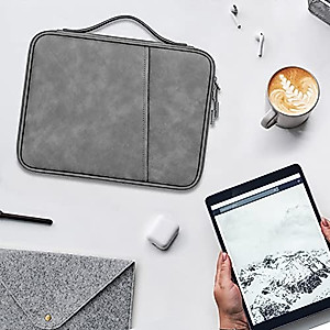 Lacdo Tablet Sleeve Case for 10.9 inch New iPad / 11 inch iPad Pro / 10.2 inch iPad / 10.9" iPad Air / 10.5 inch iPad Pro Air, Galaxy Tab A8 10.5" Protective Bag, Fit Apple Smart Keyboard, Dark Gray