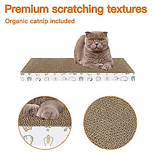 PatiencET Cat Scratcher 4 PCS Cat Scratch Pad Reversible Scratcher Scratching Texture Design Durable Scraper