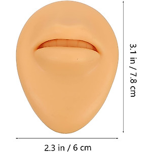 Soft Silicone Nose Model Body Part Displays for Practicing Piercing Suture Acupuncture Rubber Flexible Model for Jewelry Display Teaching Instructions (Mouth)