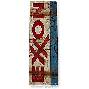Tinworld Tin Sign Exxon Rust Retro Rustic Oil Gas Station Metal Sign Decor Garage Auto Shop Cave B597