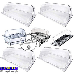 4 PACK Full Size Roll Top Chafing Dish Clear Plastic Pan Display Cover Chafer by lowpricesupply