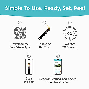 Vivoo | The #1 Urine Test Strips & Keto Strips with App | Advanced Home Tracking for Nutrition, Ketones, Hydration, pH, and More | 1 Month / 4 Tests
