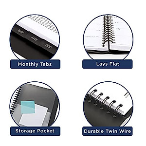 AT-A-GLANCE 2023 Weekly & Monthly Planner, Half-Hourly Appointment Book, 8-1/4" x 11", Large, Monthly Tabs, Pocket, Contemporary, Graphite (70950X45)