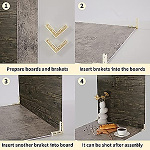 BEIYANG 2 PCS Photo Backdrop Boards with 2 PCS Bracket for Flat Lay or Food Photography Background, Durable Waterproof Realistic Photo Backgrounds for Product Photography 24x24in