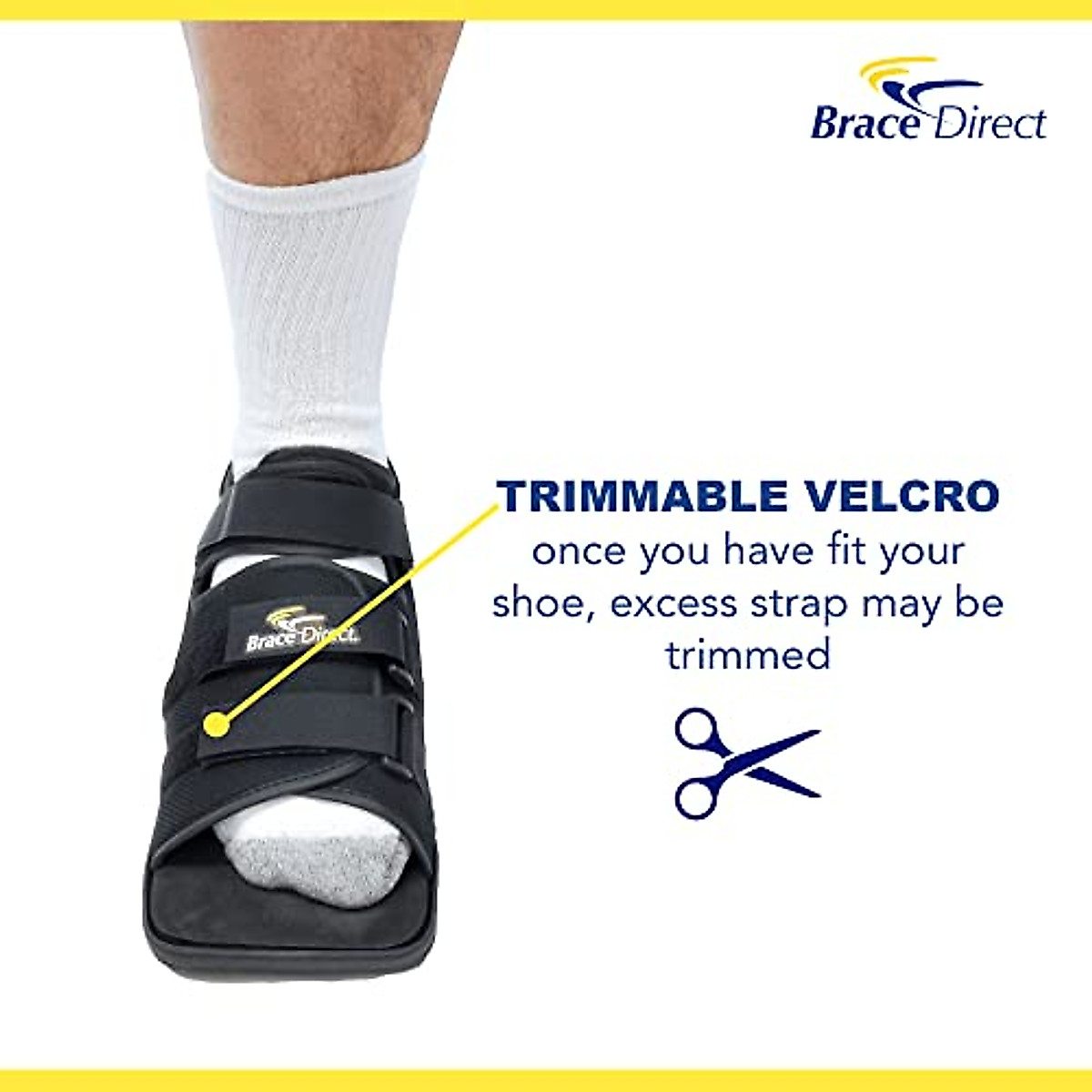 Brace Direct Post Op Recovery Shoe - Adjustable Medical Walking Shoe for Post Surgery or Operation Support, Broken Foot or Toe, Stress Fractures, Bunions, or Hammer Toe for Left or Right Foot