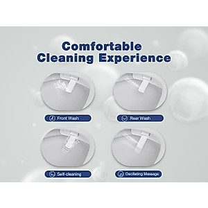 MEJE #MZE013 - Luxury Automatic Toilet,Smart Toilet with Intelligent Bidet,Auto Open and Close,Auto Flush,Heated Seat,Remote Control, Night Light, Switchable Temperature Display,White