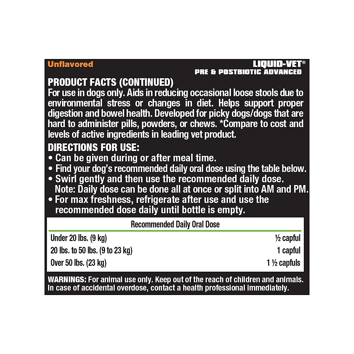 Liquid-Vet K9 Pre & PostBiotic Advanced (Allergy-Friendly Unflavored, 8oz/2Pack)