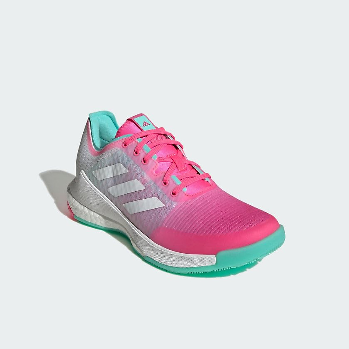adidas Women's Crazyflight Sneaker, Lucid Pink/White/Flash Aqua, 13.5