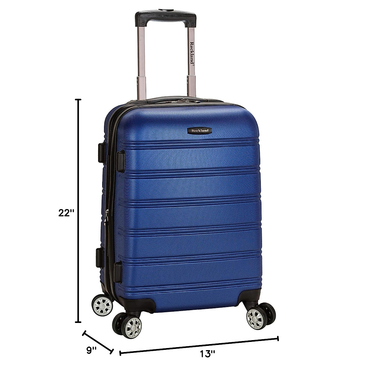 Rockland Melbourne Hardside Expandable Spinner Wheel Luggage, Blue, 2-Piece Set (20/28)