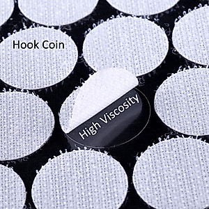 JANYUN Self Adhesive Dots,3/4" (20mm) 0.79inch Diameter White Sticky Back Coins Hook and Loop Dots Circle Dots Stickers Tapes Tapes for Classroom Home Office(300)