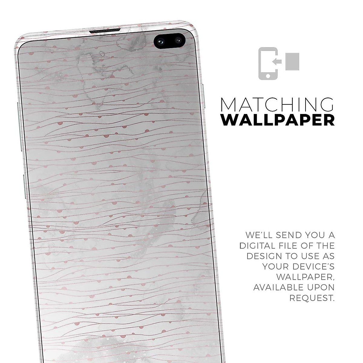DesignSkinz Karamfila Blotched Marble & Rose Gold v1 Protective Vinyl Decal Wrap Skin Cover Compatible with The Samsung Galaxy S20 (Screen Trim & Back Glass Skin)