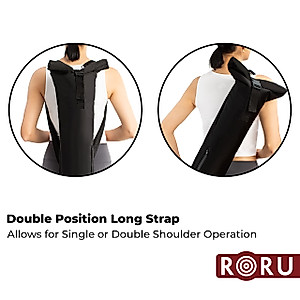 RORU Concept PRO Series Eco-Friendly Exercise Yoga Mat with Large Carrier Tote Bag, Washable, Water Proof, Adjustable - Natural, Non-Slip Floor Mat for Women and Men, 73x24 Inch, 5 mm Thick