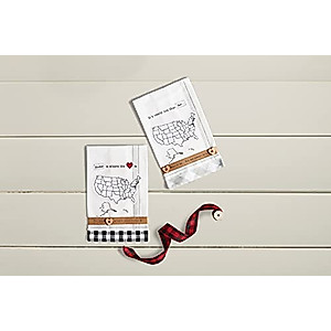 Mud Pie Personalizable Towel, Home is Where The Heart is, White, 26" x 18.5"