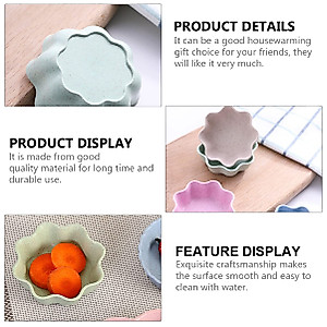 Hemoton 16pcs Nuts Bbq Cream Dishes Wheat Mini Server Side Kitchen Food Ramekin Seasoning Flower Serving Restaurant Dessert Straw Sauce Soy Colors Dry Mixed Color Appetizer Bowl Stalk for