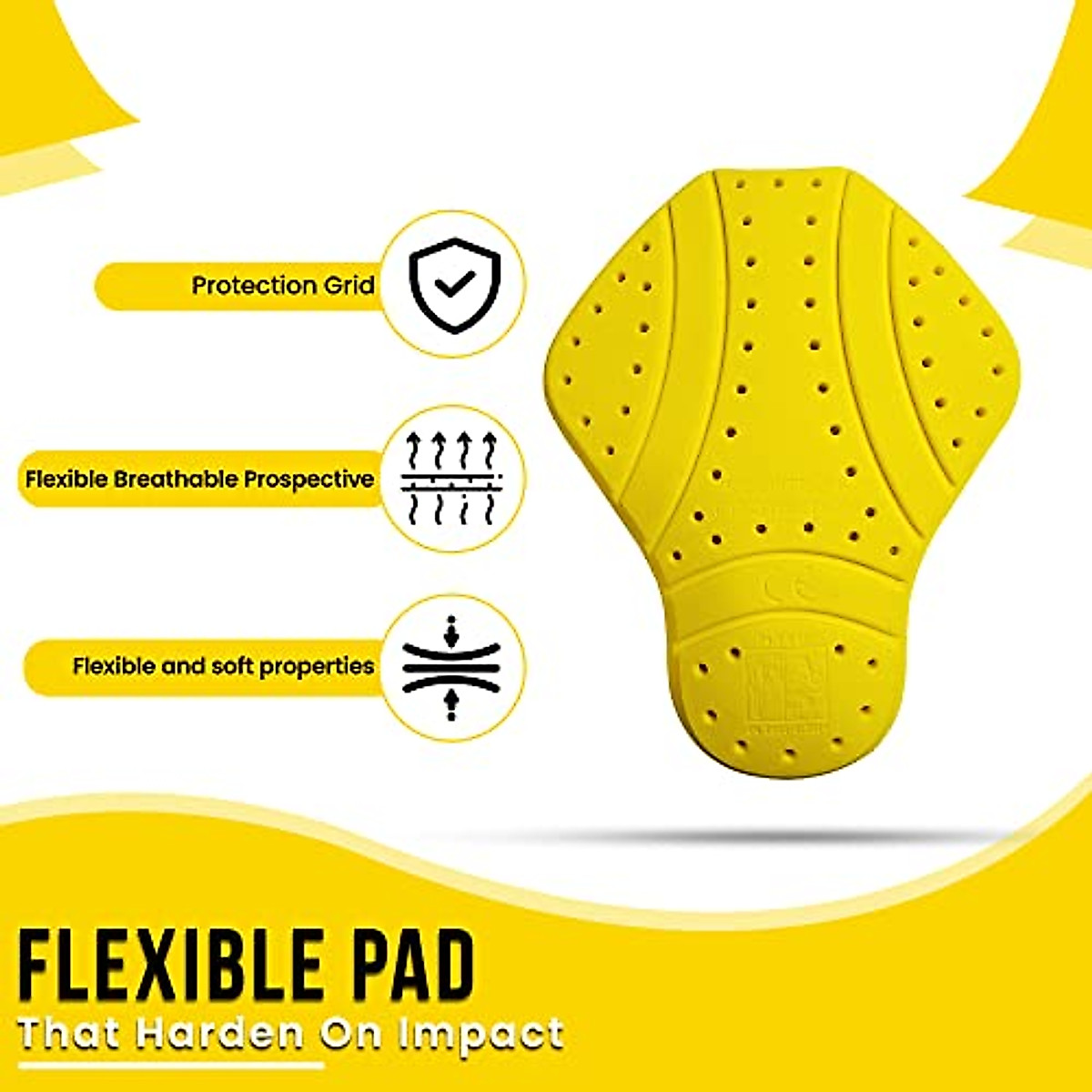 MOTOSTYLEWEAR Universal-CE-2 Back Armor Protection Pad, Level 2 Approved Armor Pads for Motorcycle Jackets, CE Level 2 Back Protector, CE Insert Armor & Pads for Protection for Women and Men.