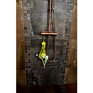 Formverkert Octopus Shower Caddy (in Green)- Shower Gel Shampoo Conditioner Brush Razors Toys Accessories Holder, 9 Slots, Fits All Sized Bottles, Stylish Fun Bath Shower Organizer, Designed in Sweden