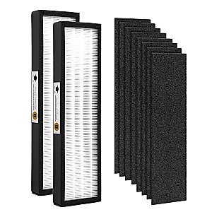 FLT4825 True HEPA B Replacement Filters Compatible with GermGuardian AP AC4825, AC4825E, AC4300BPTCA, AC4850PT, AC4900CA, CDAP450,PureGuardian AP2200CA and Black+Decker BXAP1,2 HEPA + 8 Carbon Filters
