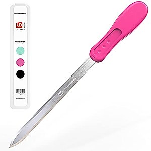 Uncommon Desks Office Letter Opener - Stainless Steel Knife-Edge Blade, Ergonomic Grip Handle (Hot Pink, 1 Pieces)