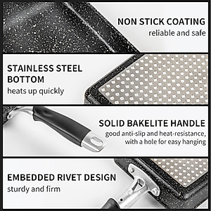 RATWIA Premium Tamagoyaki Pan 7" x 5" - Japanese Omelette Pan Nonstick - Japanese Egg Pan with Lid and Oil Brush - Omelette Pan - Tamago Pan - Omelet Pan - Small Egg Pan - Square Pan