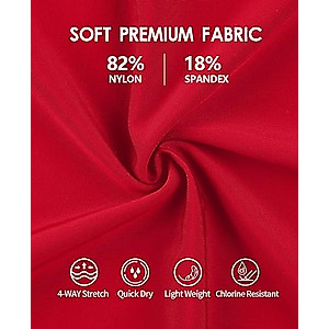 beautyin Zipper Athletic Bathing Suit for Women Racerback Lap Swimsuit Sporty Swimwear Red