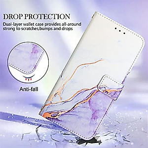 SATURCASE Case for Oppo Reno 6 Pro 5G, Beautiful Marble Pattern PU Leather Flip Magnet Wallet Stand Card Slots Protective Cover with Hand Strap for Oppo Reno 6 Pro 5G (YS-6)
