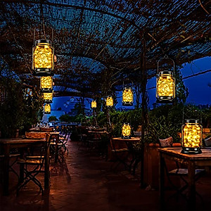 Hanging Solar Lantern Outdoor, 30 LEDs Solar Mason Jar Lights with Stakes, Waterproof Hanging Solar Lights for Garden, Patio, Yard, Backyard, Tree, Pathway and Lawn(2 Packs, Warm White)