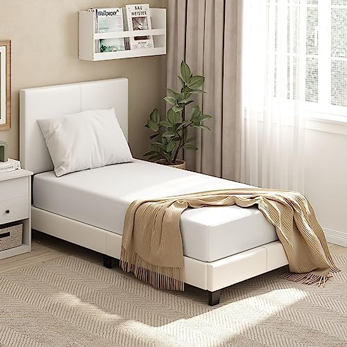 Furinno Tidur Cooling Gel Memory Foam Mattress, 10 Inch, Twin, White
