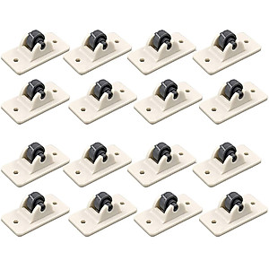 16 Pcs Small Wheels Mini Wheels Cute DIY Mini Casters Adhesive Plastic Castor Stick On Castors for Plastic Storage Bins Container Small Furniture Trash Can Box Moving Wheels