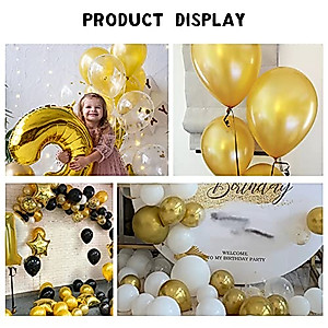 105pcs Matte Balloons and Confetti Balloons with 18 Inch + 12 Inch + 10 Inch + 5 Inch Latex Party Balloons for Gender Reveal Wedding Engagement Birthday Bridal Shower Party Decorations (Gold)