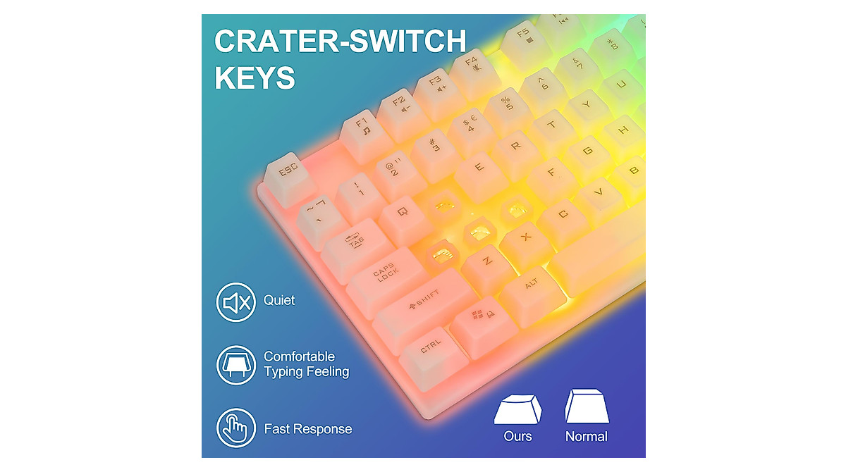 CHONCHOW LED Keyboard and Mouse, 104 Keys Rainbow Backlit Keyboard and ...