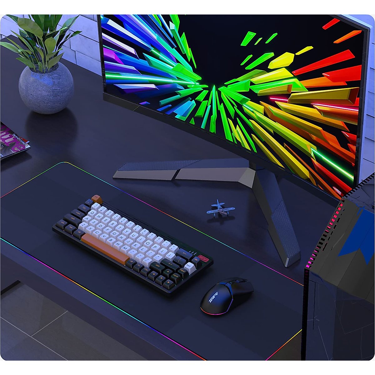 FIRSTBLOOD ONLY GAME. K690T Hot-Swappable 60% 2.4G Wireless/Bluetooth 5.0/USB Wired Triple Mode Mechanical Keyboard, 69 Keys Compact Gaming Keyboard, PBT Keycaps RGB Backlit, Brown Switch