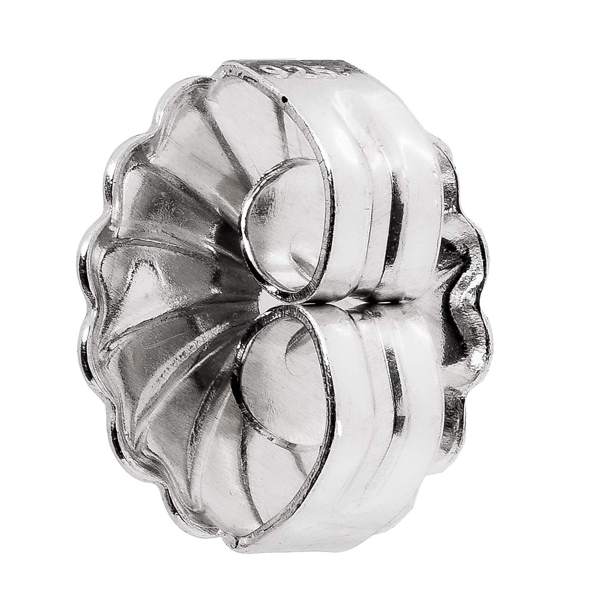 Sterling Silver and 14K Gold Filled Large Swirl Earring Backs Ear Nuts | 9.2 x 9.4 mm | Made in USA (Sterling Silver, 8 Pieces)