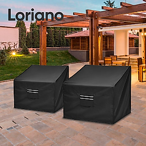 Patio Chair Covers Waterproof Outdoor Furniture Chair Covers 420D Fit as Lawn Lounge Deep Seat(2 Pack,Median)