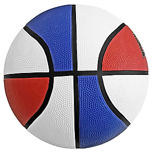 Jsport (Pack of 12) Official Size 7 Basketballs - Red/White/Blue Bulk Basketballs with Pump