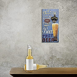 Activewhey Vintage Wooden Wall Mounted Bottle Opener, Best Unique Gifts for Beer Lovers, Dad, Husband, Boyfriend, Gift Ideas for Housewarming, Christmas, Father's Day, Blue